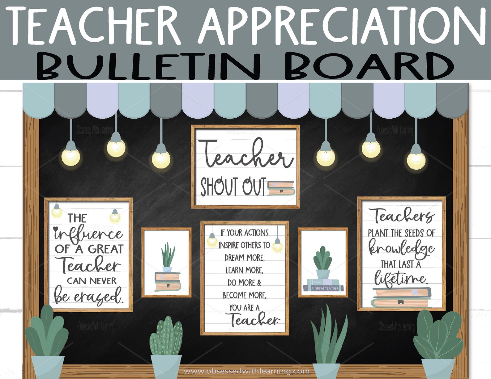 Teacher Appreciation Poster Kit for Classroom Bulletin Board Kit Coffee ...