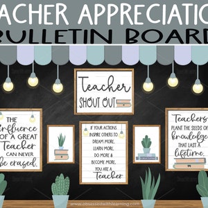 Teacher Appreciation Poster Kit for Classroom Bulletin Board Kit Coffee ...
