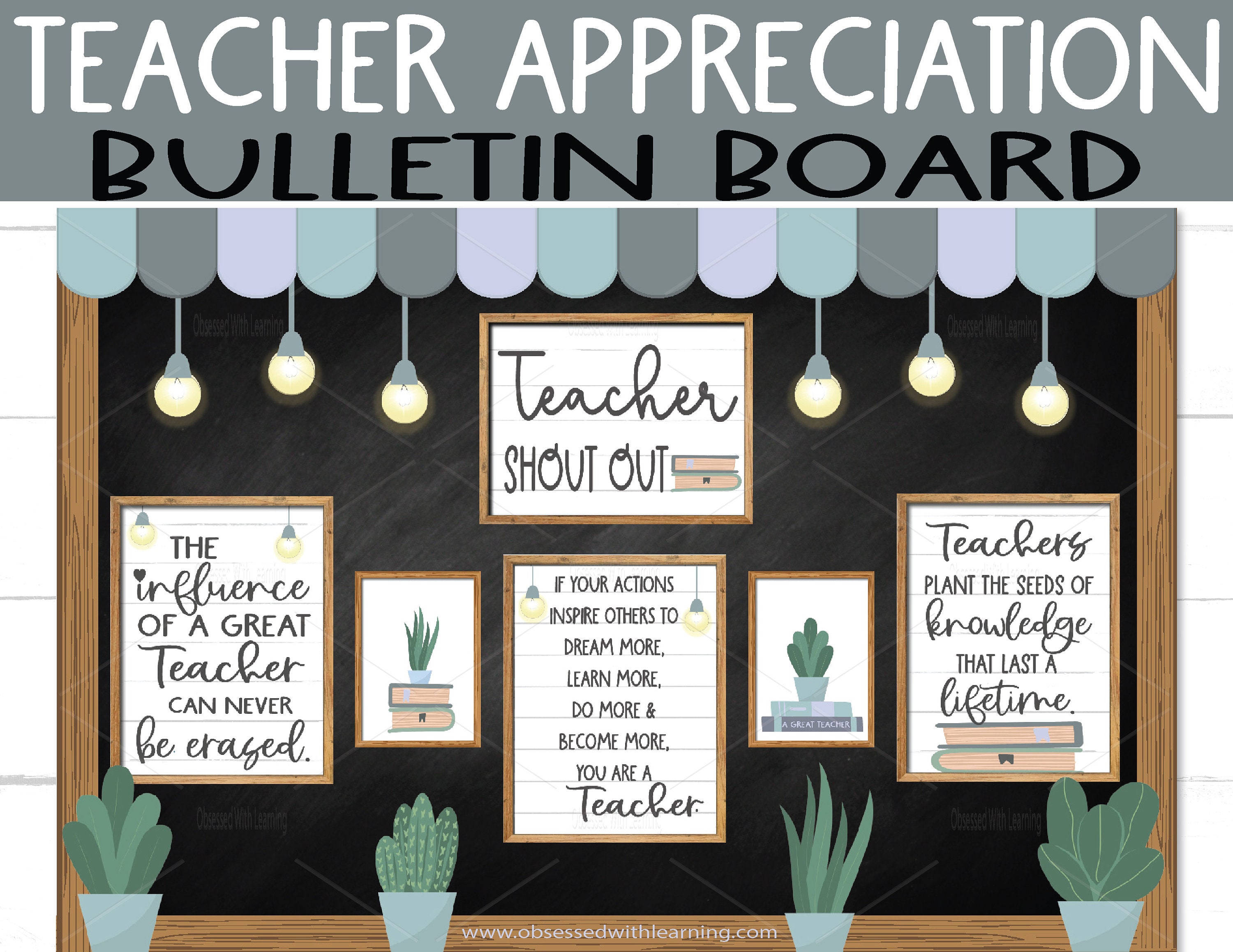 Teacher Appreciation Poster Kit for Classroom Bulletin Board Kit Coffee ...