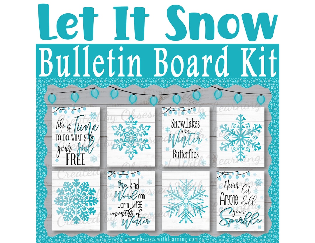 Let It Snow Décor, Let It Snow Bulletin Board, Farmhouse Décor Bulletin ...