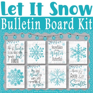 Let It Snow Décor, Let It Snow Bulletin Board, Farmhouse Décor Bulletin ...