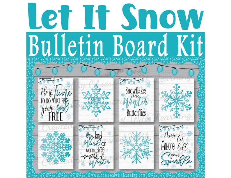 Let It Snow Décor, Let It Snow Bulletin Board, Farmhouse Décor Bulletin ...