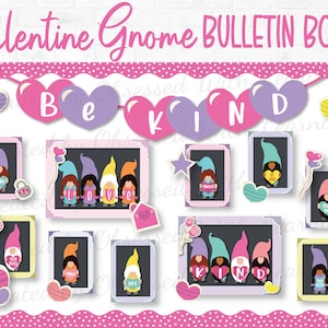 Valentine Gnome Bulletin Board, Valentine Bulletin Board Kit, Kindness ...