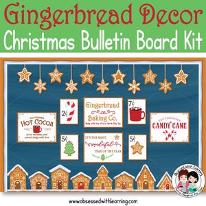 Christmas Bulletin Board, Gingerbread Décor, Farmhouse Christmas ...