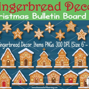Christmas Bulletin Board, Gingerbread Décor, Farmhouse Christmas ...