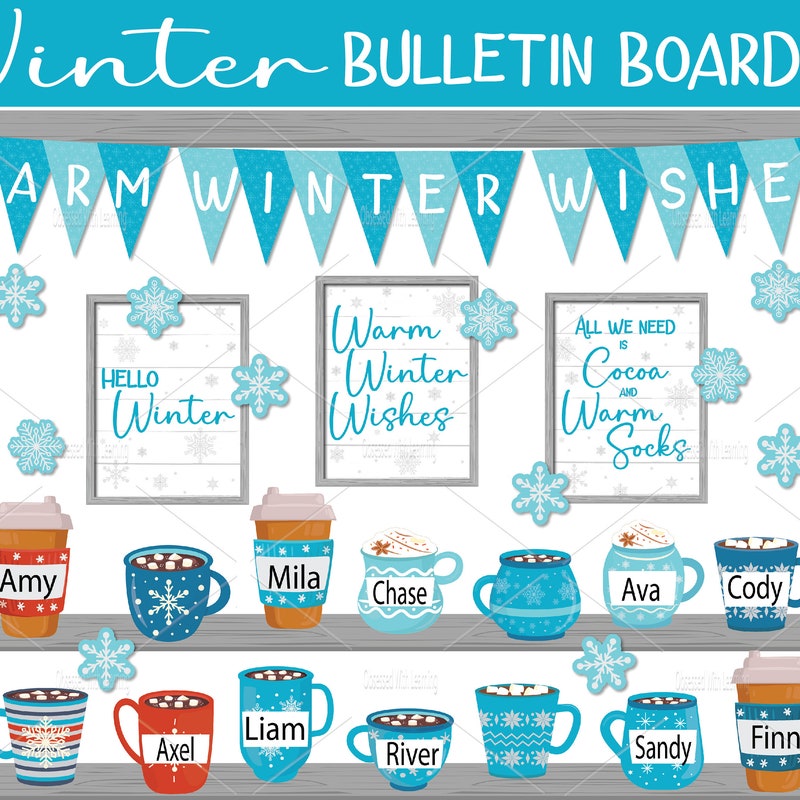 Winter Bulletin Board Kit - Etsy