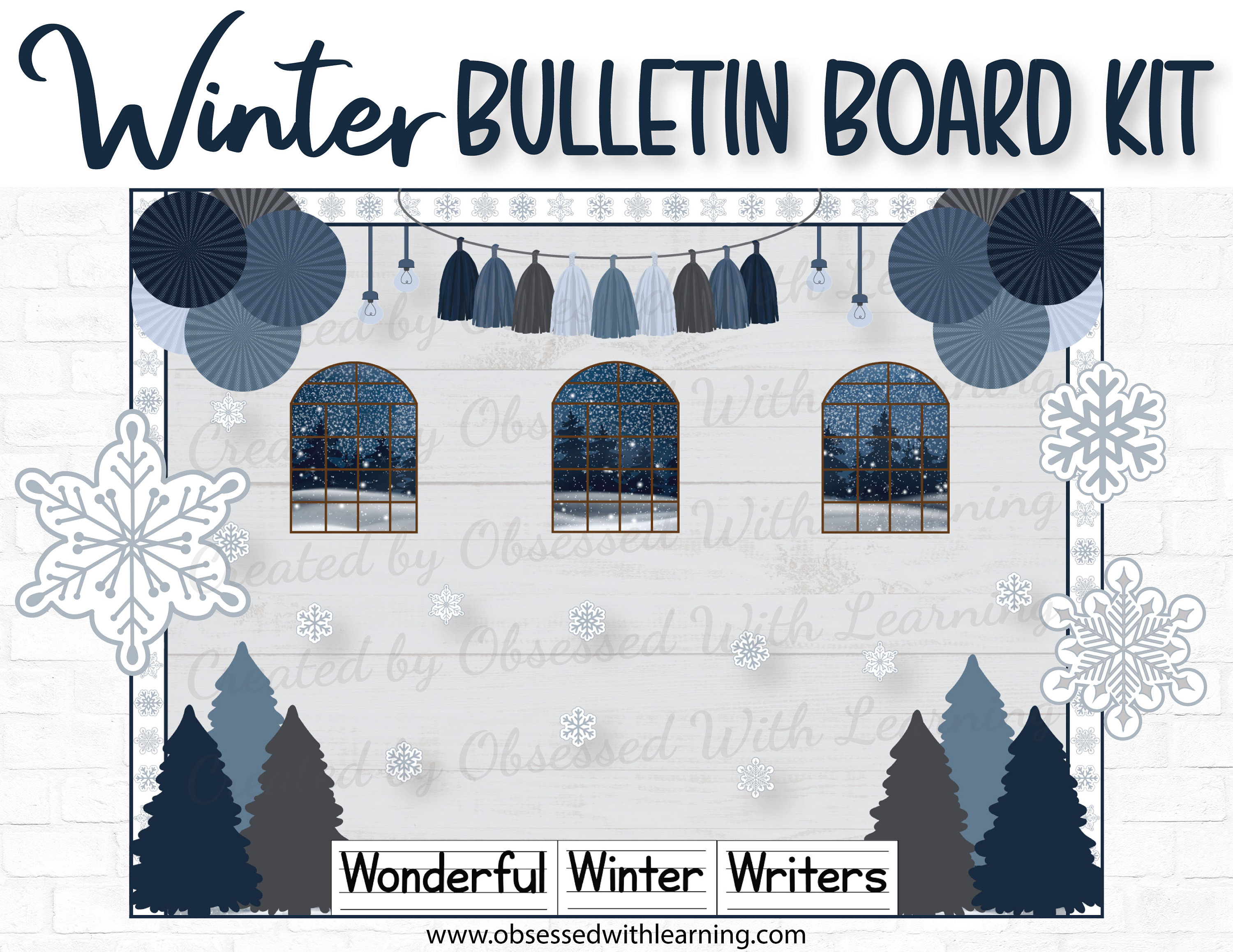 Winter Bulletin Board Winter Wonderland Bulletin Board - Etsy