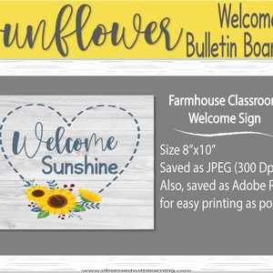 Sunflower Bulletin Board Set for Classroom Decor, School Labels, and ...