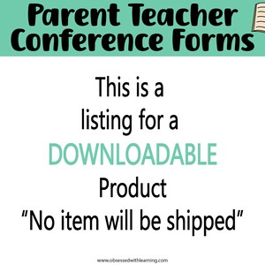 Editable Parent Teacher Conference Forms for Classroom Management and ...