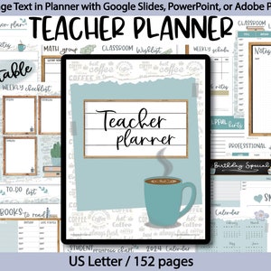Teacher Planner 2023-2024 Coffee Shop Decor Digital Teacher - Etsy