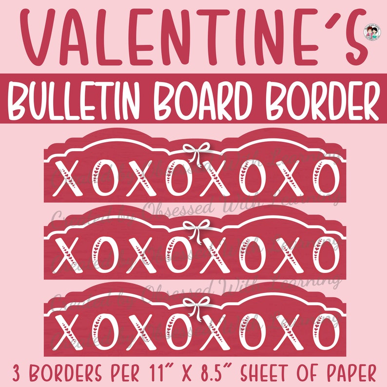 Valentine Bulletin Board Border, Bulletin Board Border, Printable ...