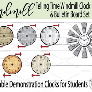Printable Farmhouse Classroom Labels for Telling Time and Decorations ...