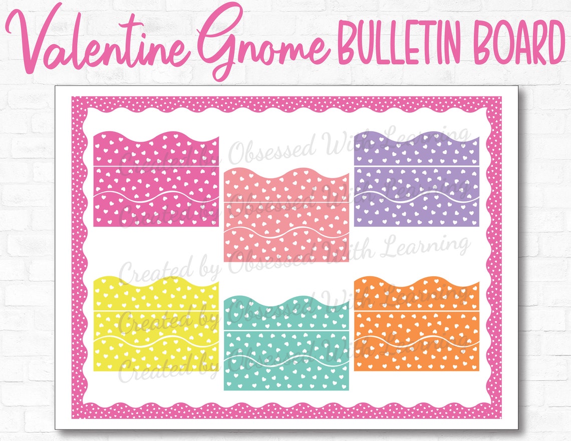 Valentine Gnome Bulletin Board Valentine Bulletin Board Kit - Etsy