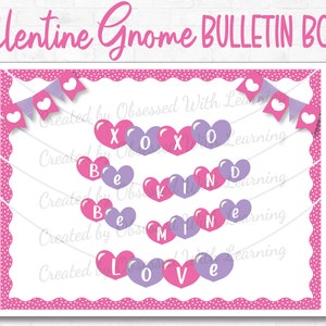 Valentine Gnome Bulletin Board, Valentine Bulletin Board Kit, Kindness ...