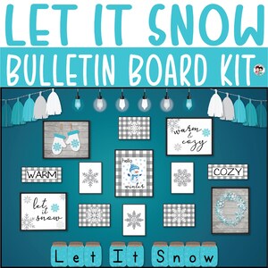 Let It Snow Décor, Let It Snow Bulletin Board, Farmhouse Décor Bulletin ...