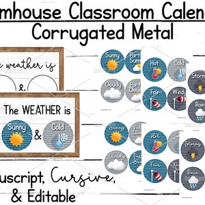 Farmhouse Classroom Calendar With School Supply Labels and Educational ...