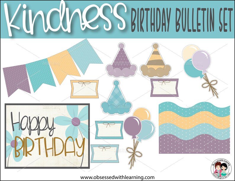 Kindness Farmhouse Birthday Bulletin Board for Classroom Decor - Etsy