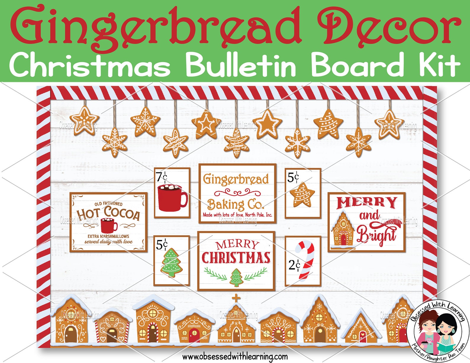 Christmas Bulletin Board Gingerbread Décor Farmhouse - Etsy