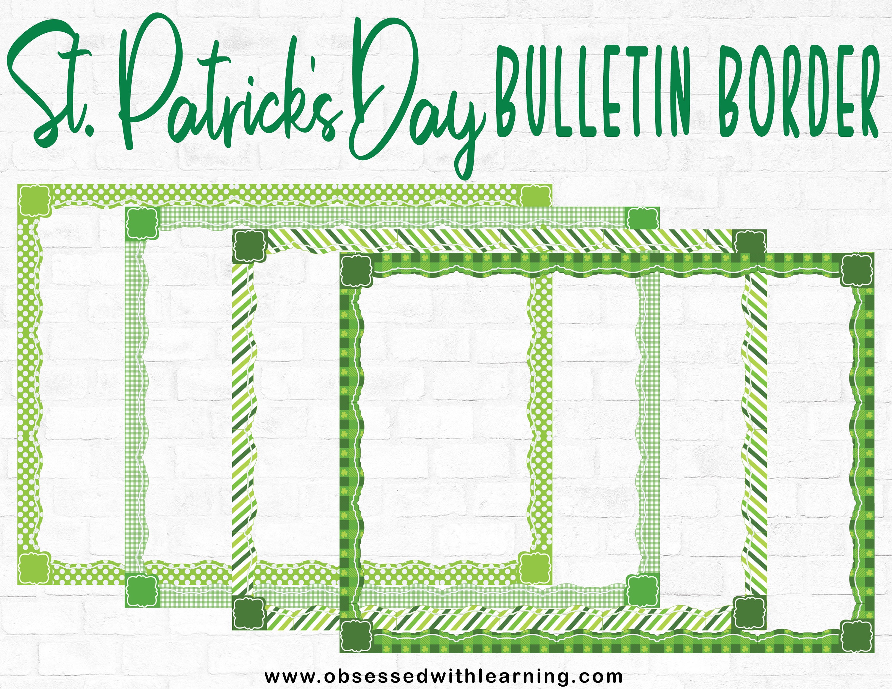 St. Patrick's Day Bulletin Board Border Printable - Etsy Singapore
