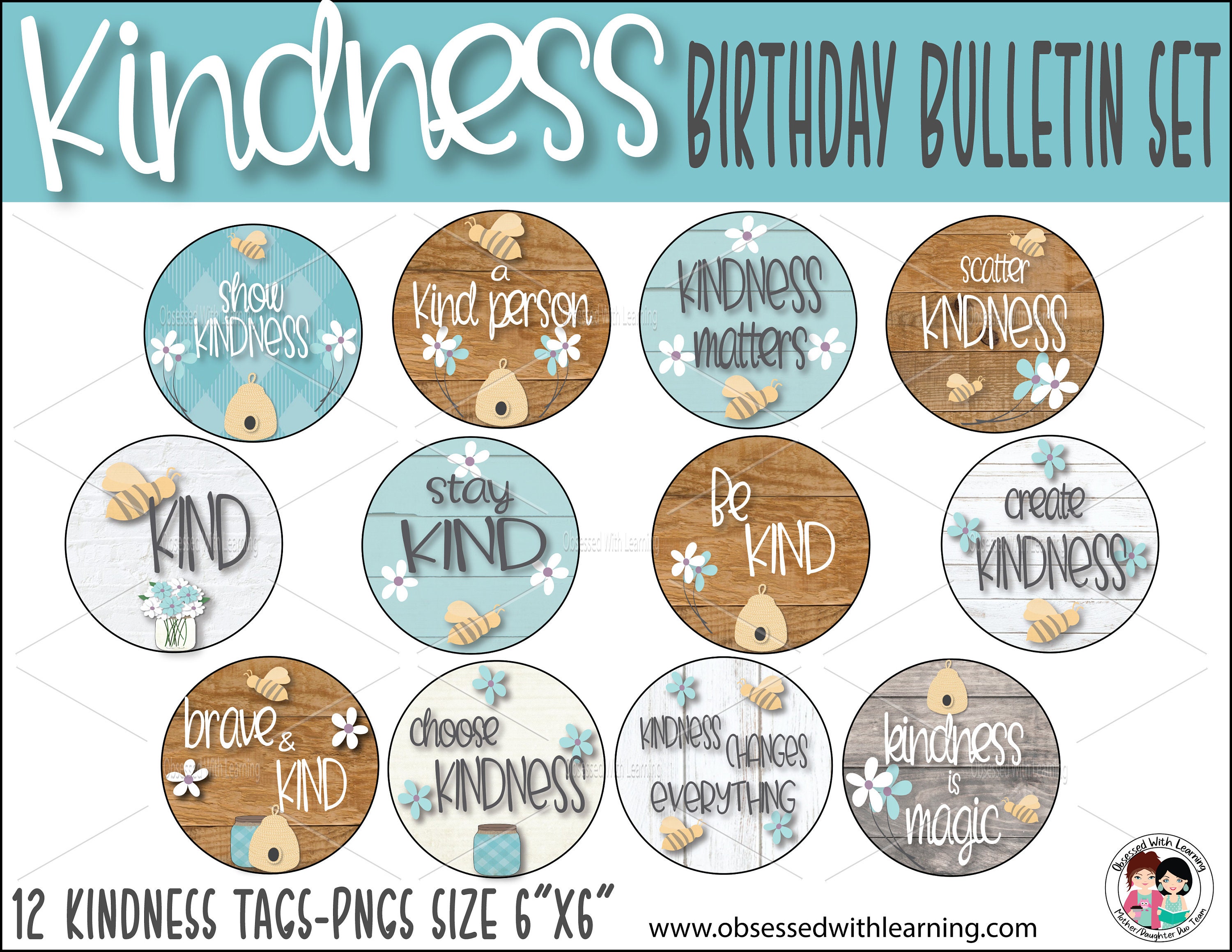 Kindness Farmhouse Birthday Bulletin Board for Classroom Decor - Etsy