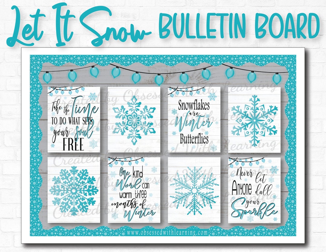 Let It Snow Décor, Let It Snow Bulletin Board, Farmhouse Décor Bulletin ...