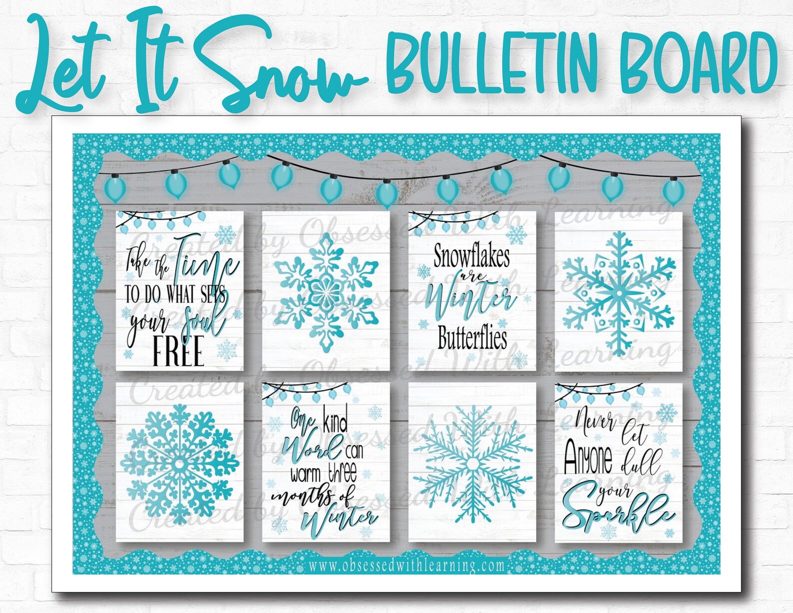 Let It Snow Décor, Let It Snow Bulletin Board, Farmhouse Décor Bulletin ...