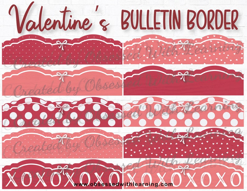 Valentine Bulletin Board Border, Bulletin Board Border, Printable ...