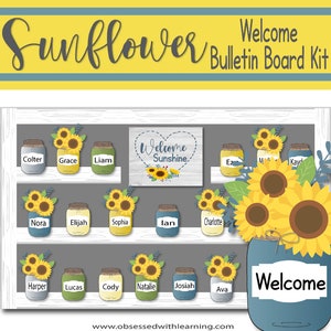 Sunflower Bulletin Board Set for Classroom Decor, School Labels, and ...