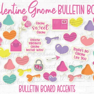 Valentine Gnome Bulletin Board, Valentine Bulletin Board Kit, Kindness ...