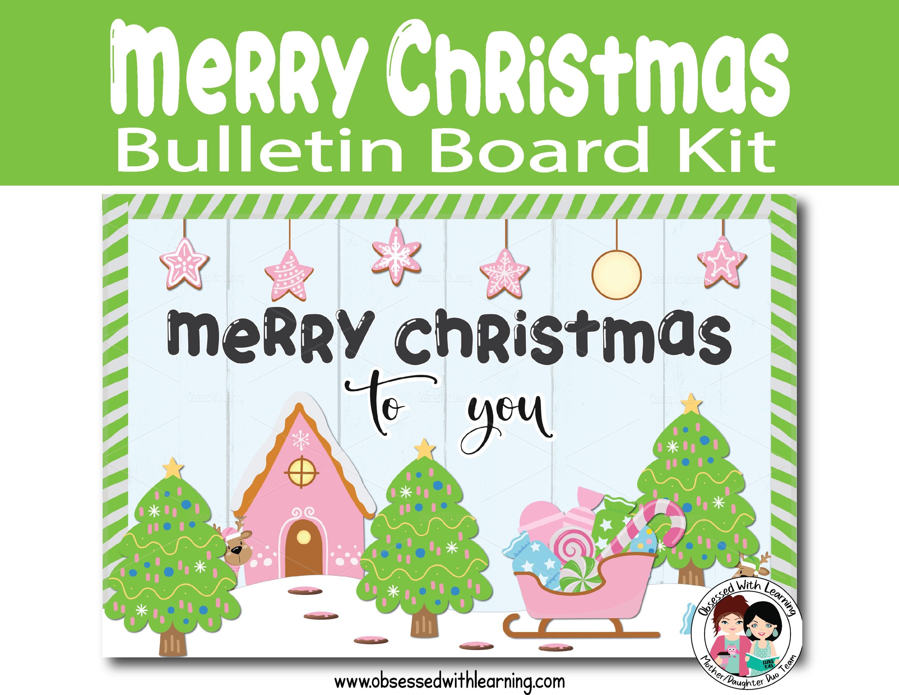 Pink Christmas Bulletin Board Kit, Candyland, Editable Reindeer Tags ...