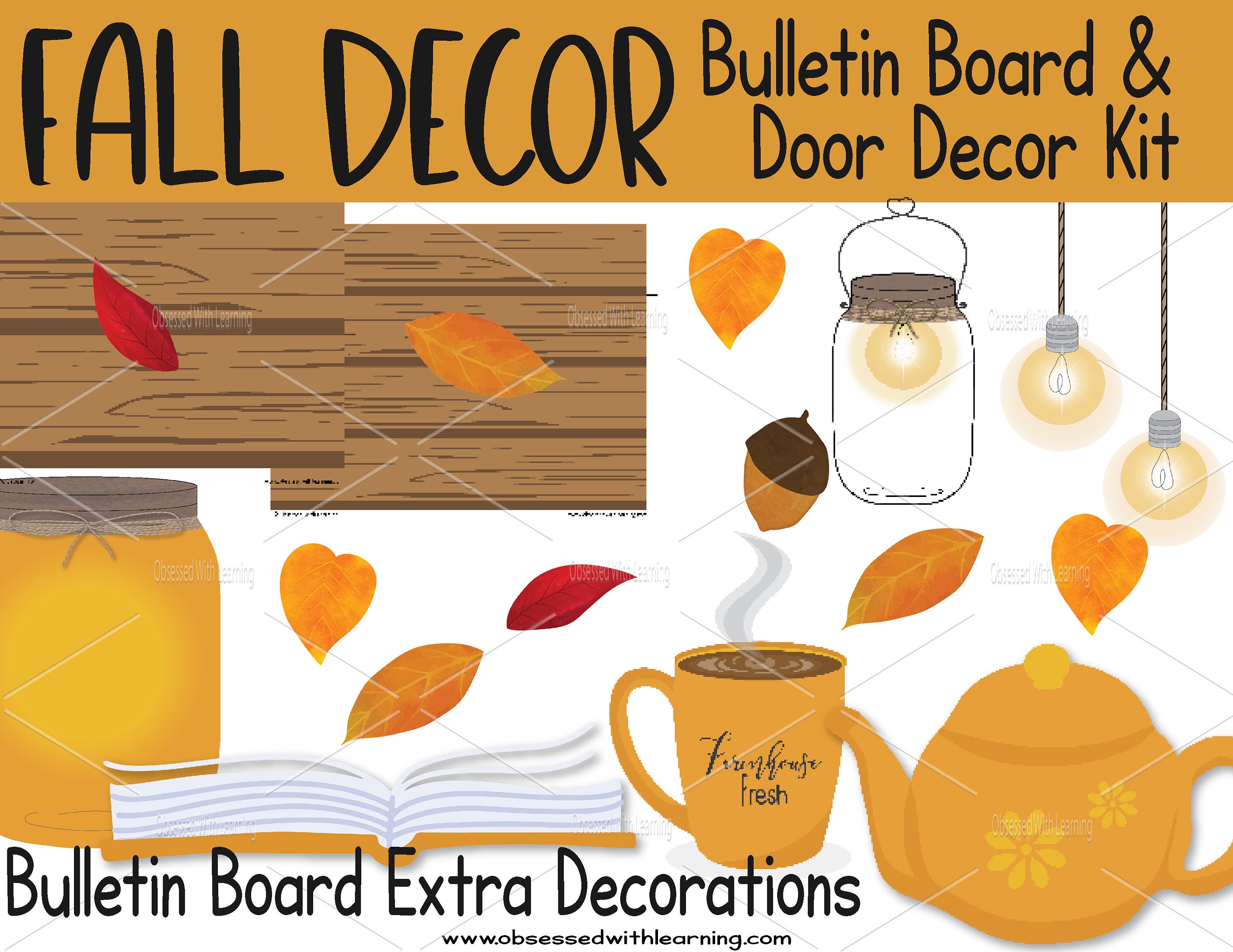 Autumn Classroom Decor Kit With Fall Quotes and Farmhouse Theme - Etsy
