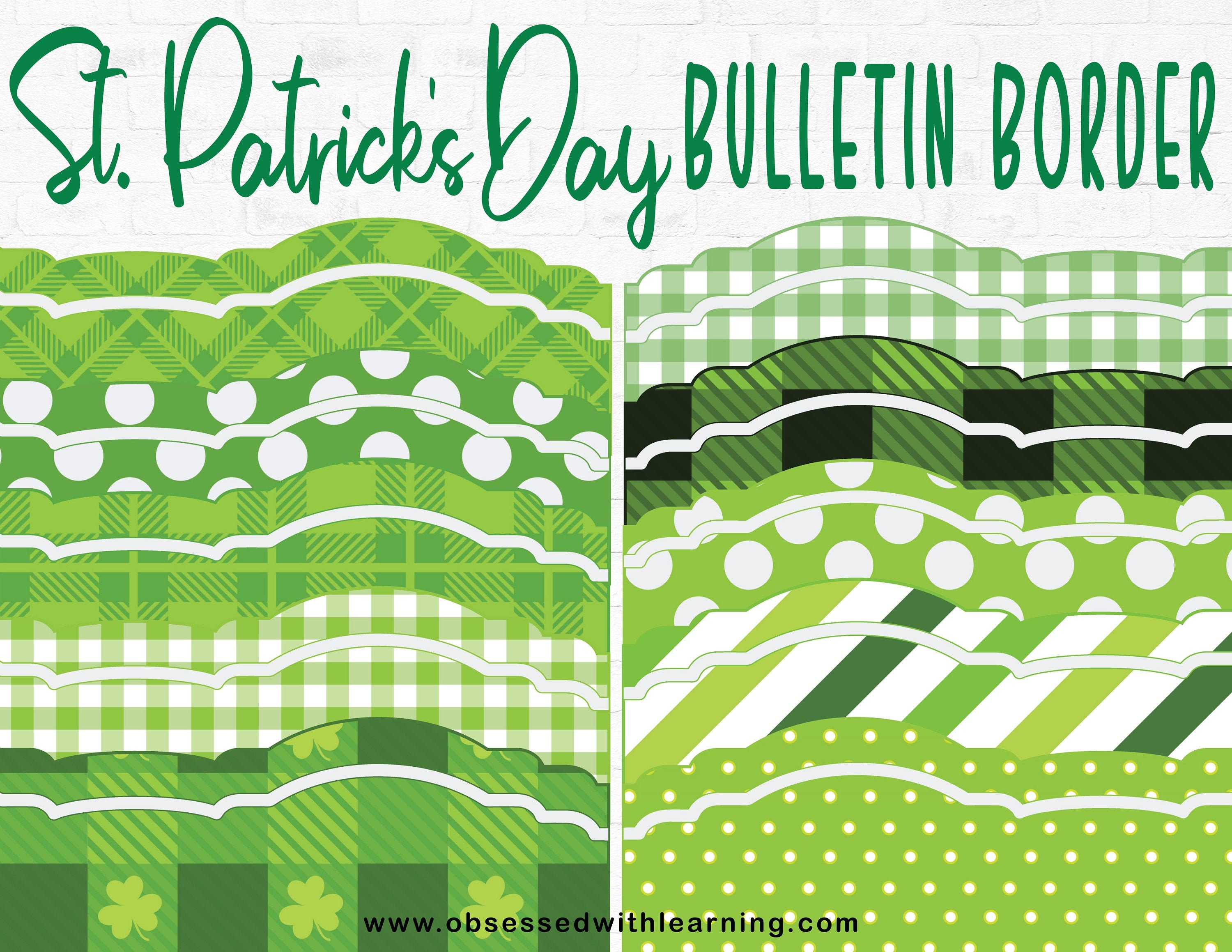 St. Patrick's Day Bulletin Board Border Printable - Etsy Singapore