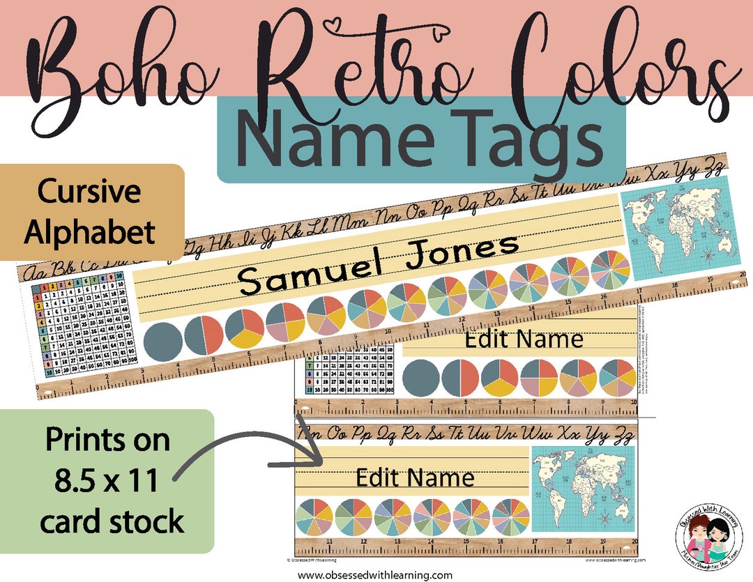 Boho Editable Student Name Tags and Classroom School Supply Labels - Etsy