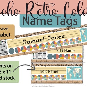 Boho Editable Student Name Tags and Classroom School Supply Labels - Etsy