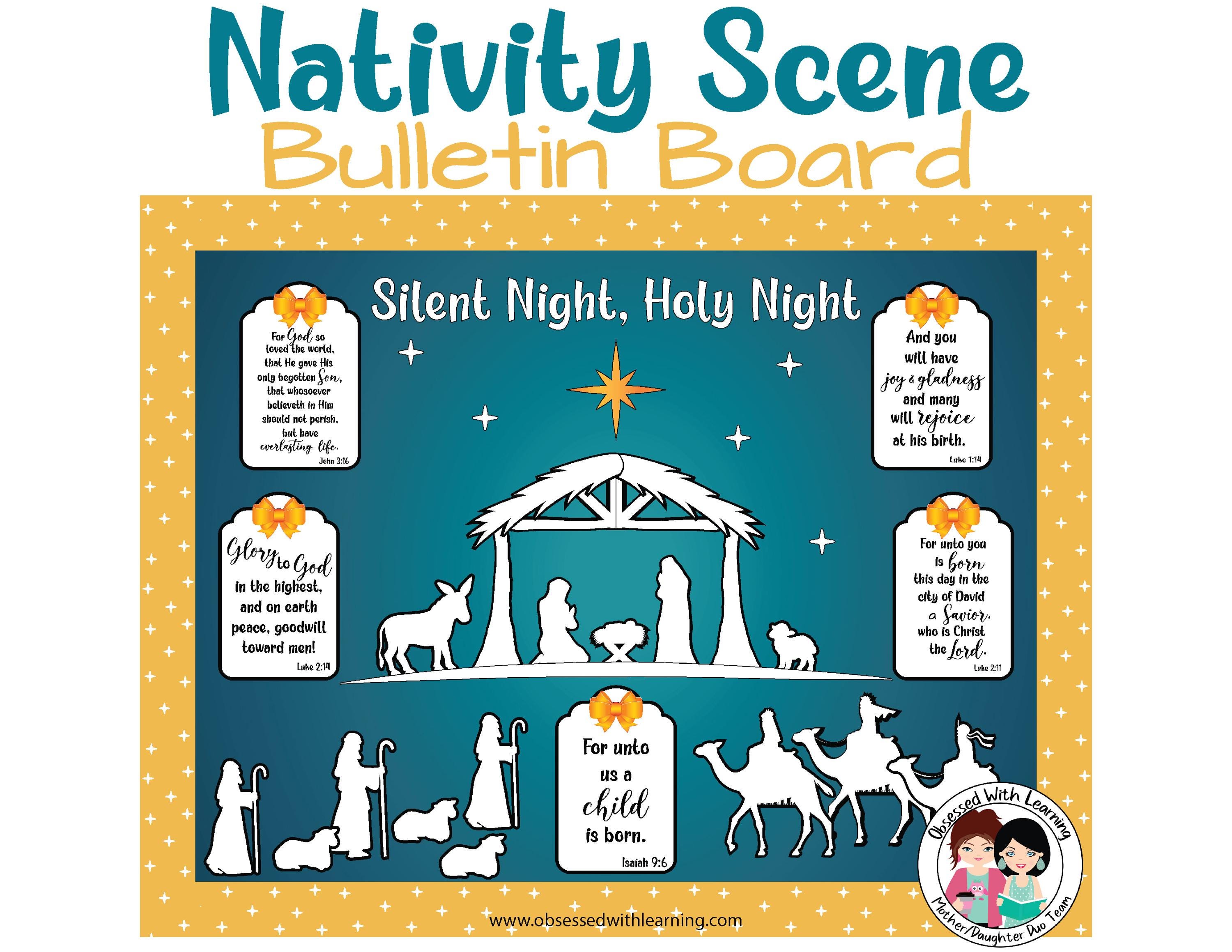Christmas Nativity Scene Classroom Display Christian Decor Kit - Etsy
