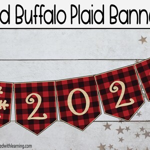Buffalo Plaid Christmas Décor Merry Christmas Bunting Red - Etsy