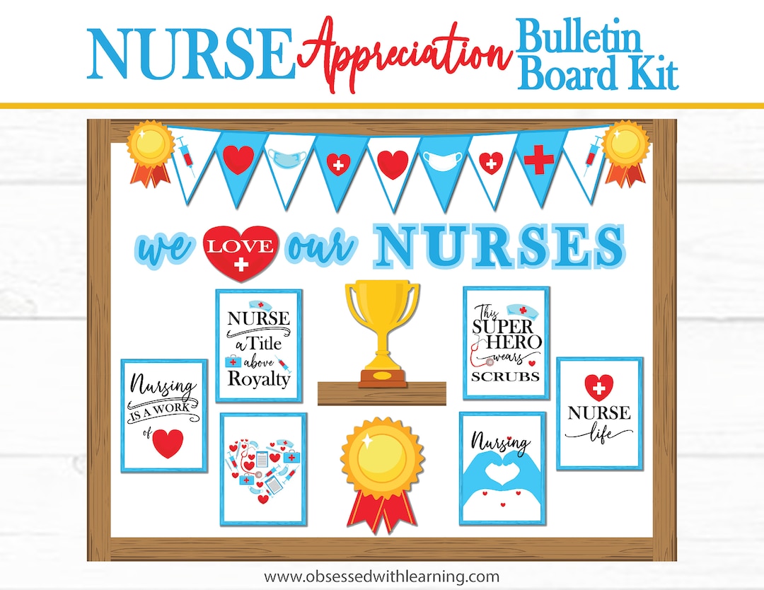 Nurse Appreciation Bulletin Board Kit, Bulletin Board Border, Editable ...