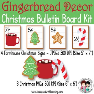 Christmas Bulletin Board, Gingerbread Décor, Farmhouse Christmas ...