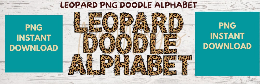 Leopard Doodle Alphabet PNG - Etsy