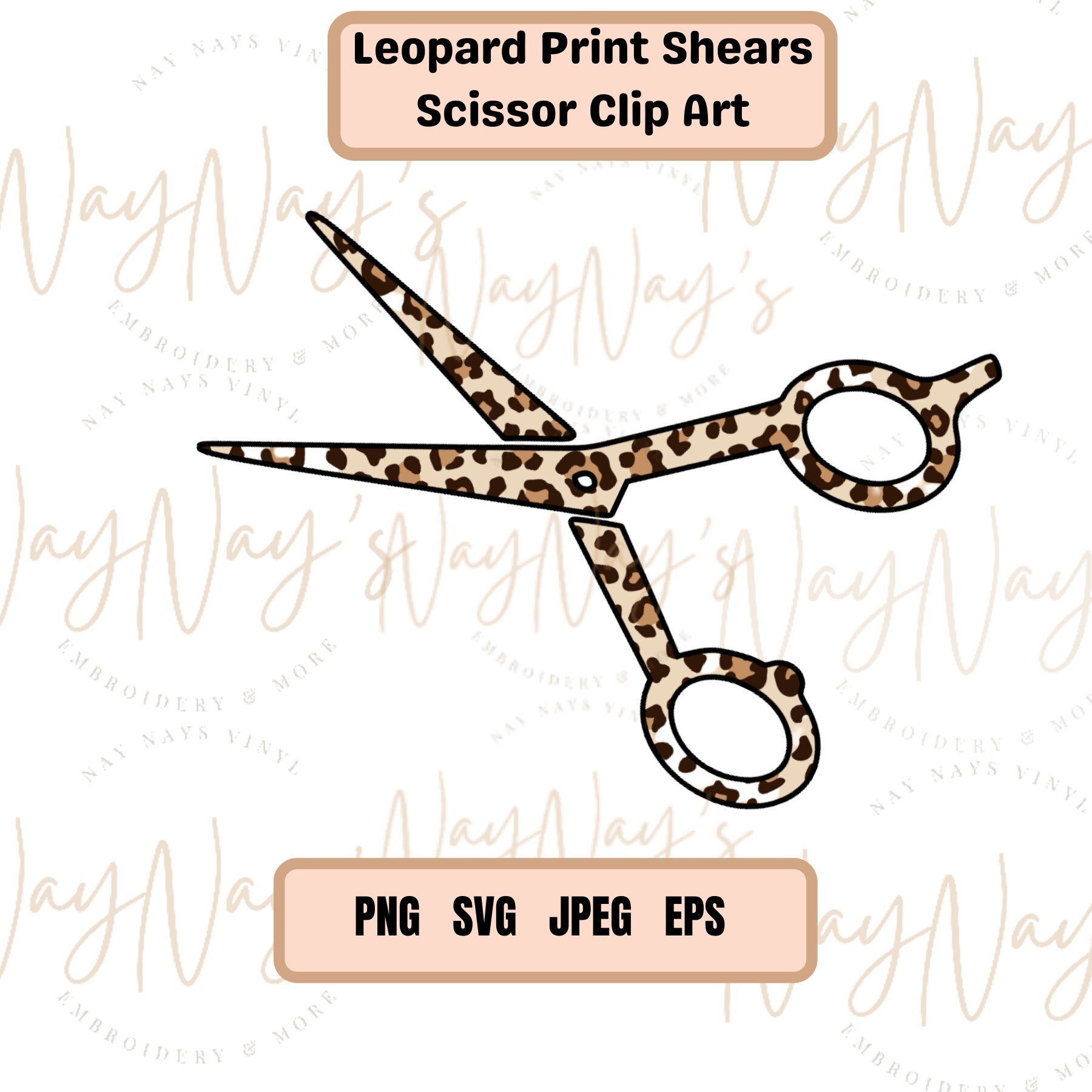 Leopard Print Shears Scissors Clip Art PNG SVG EPS | Etsy