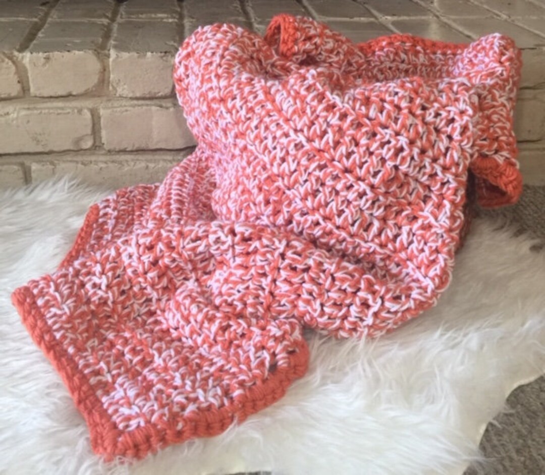 Twisty Terracotta and White Blanket - Etsy