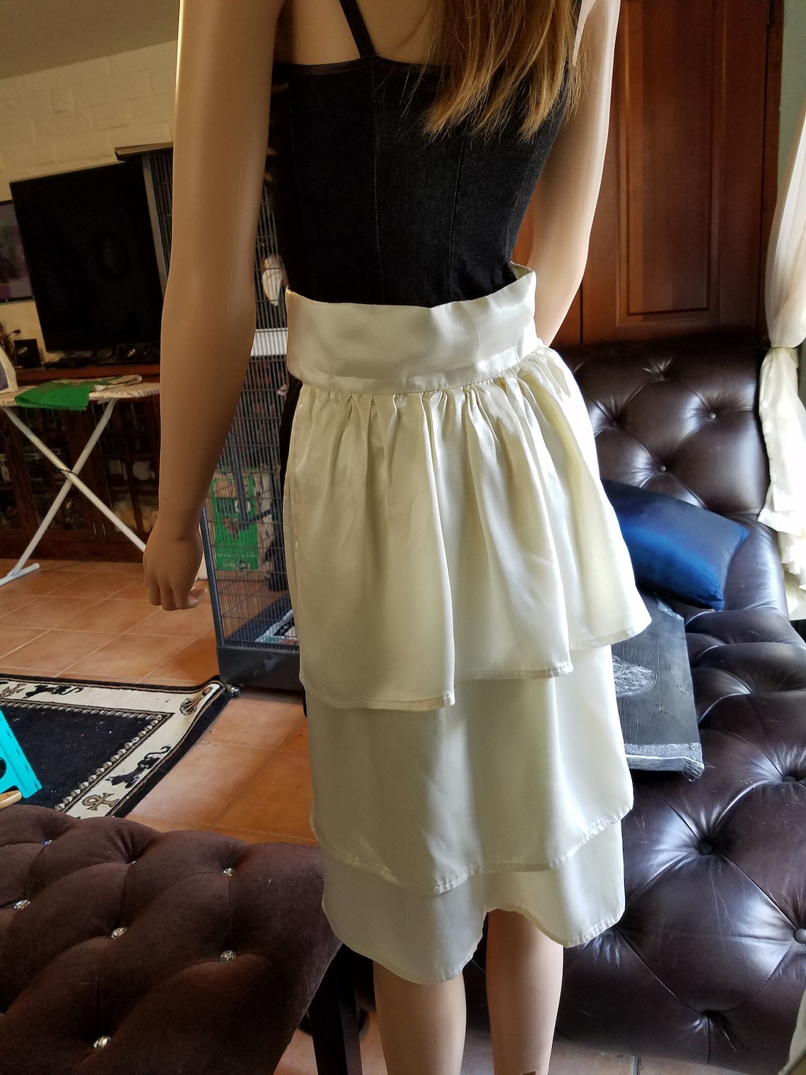 Cream Satin Apron/bustle - Etsy