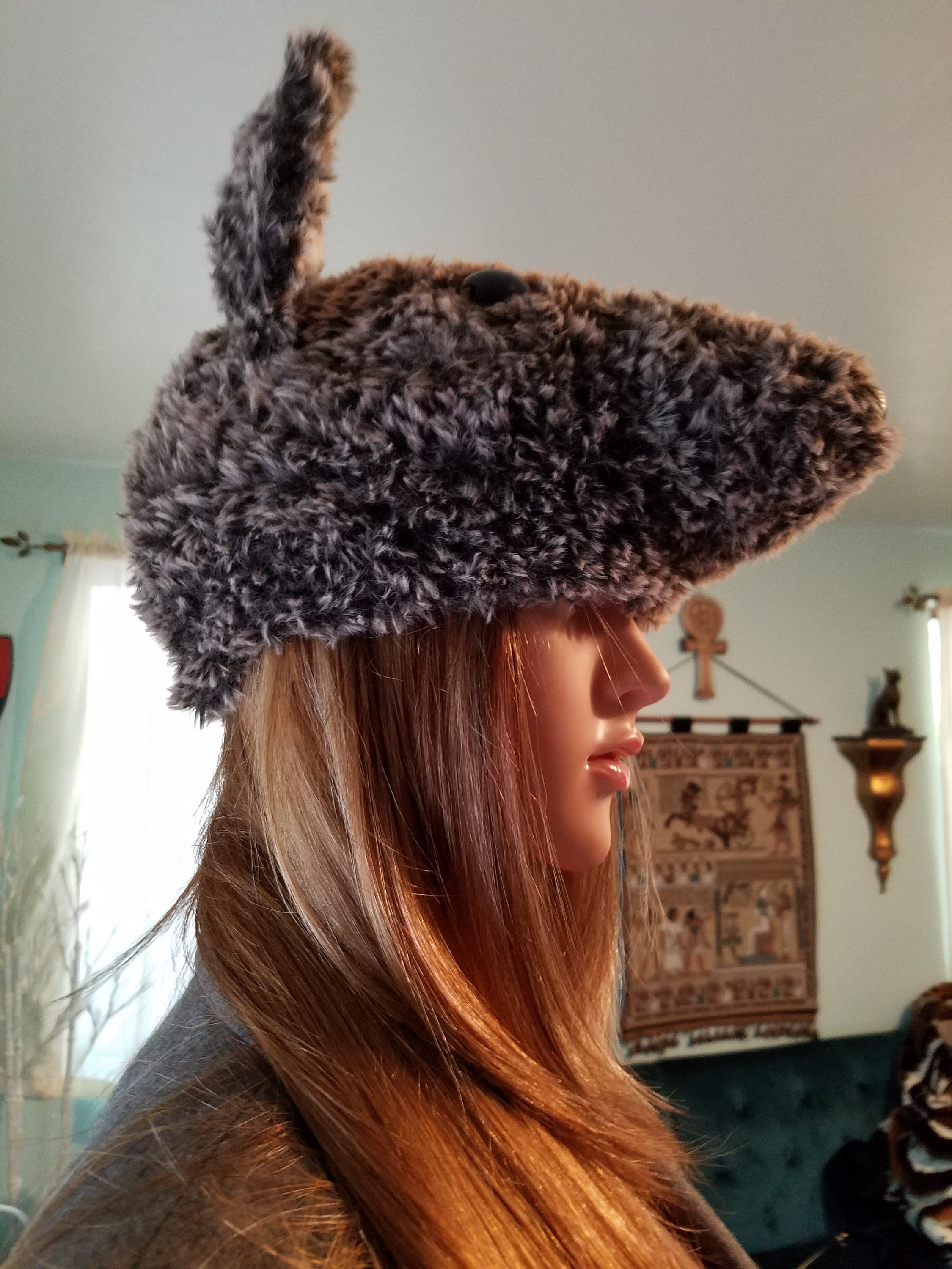 Fluffy Gray Wolf Hat - Etsy