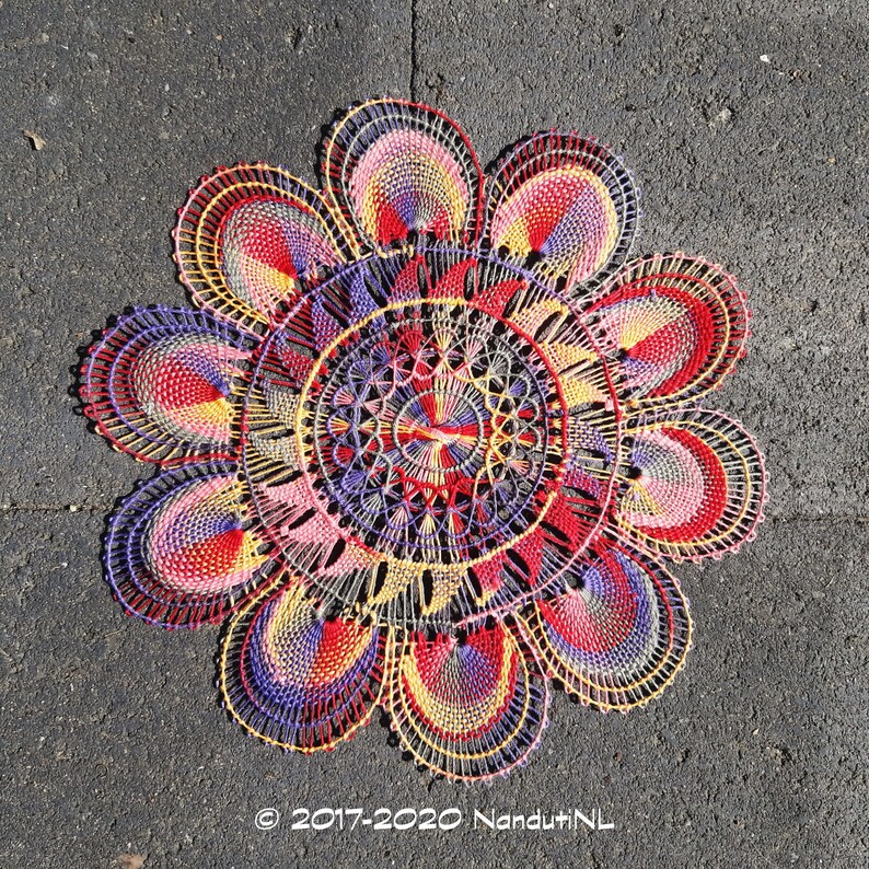 Nanduti Lace Multicolored Doily 215cm. Handmade | Etsy