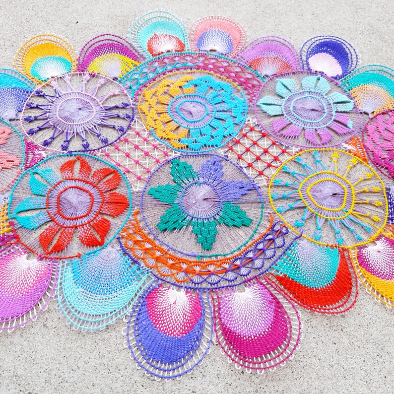 Colorful Doily Lace Embroidered Home Decor Table Runner Mantilla ...