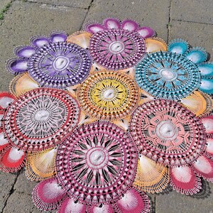 Handmade Lace Doily - Multicolor 18" (46cm.) Home Decor Paraguayan ...