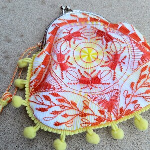 Boho Wallet With Kiss Lock Clasp Card Holder Change Cash Coin Purse ...