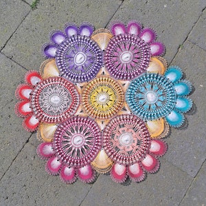 Handmade Lace Doily - Multicolor 18" (46cm.) Home Decor Paraguayan ...