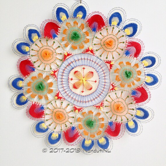 Ñandutí Handmade Lace Yellow Green Blue Red Orange | Etsy