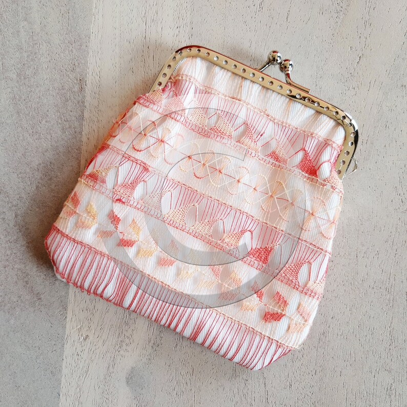 Kiss Lock Coin Purse Pink Peach Handmade Small Wallet - Etsy
